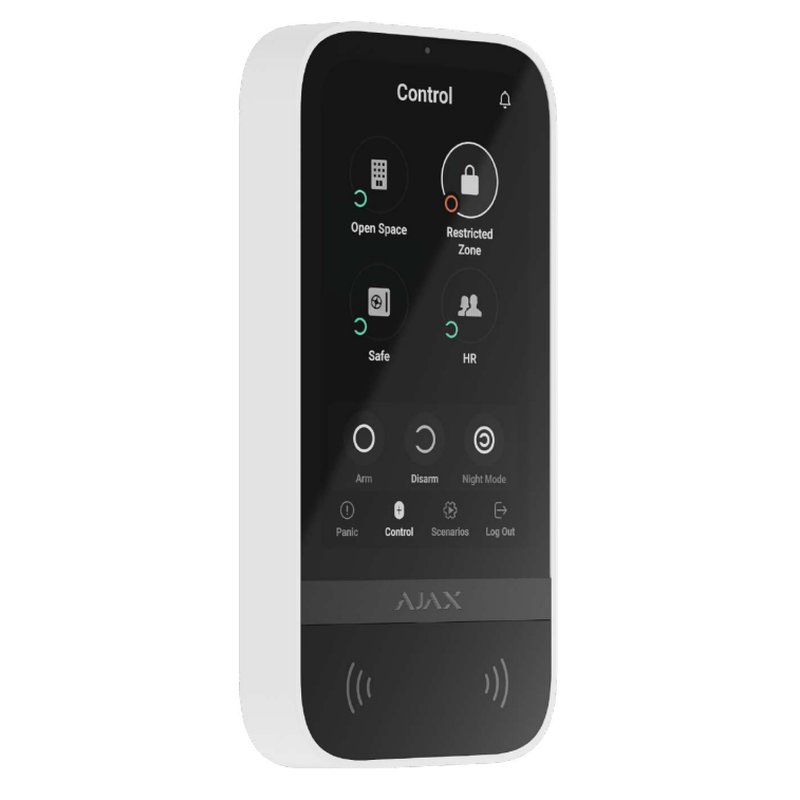 Ajax - KeyPad TouchScreen White Wireless keyboard with touch screen to control an Ajax system